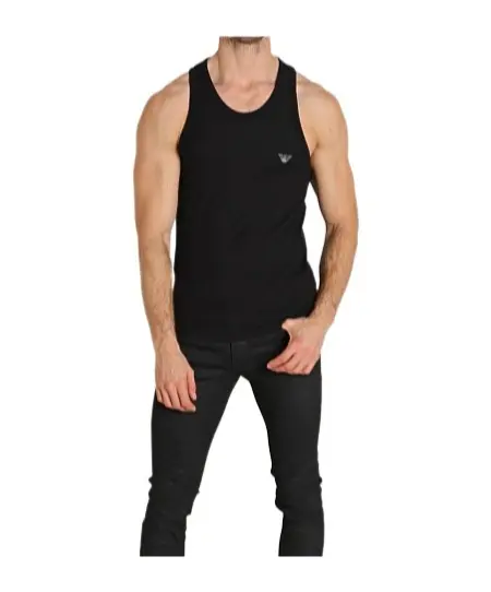 Emporio Armani Eagle Label Patch Vest - Black