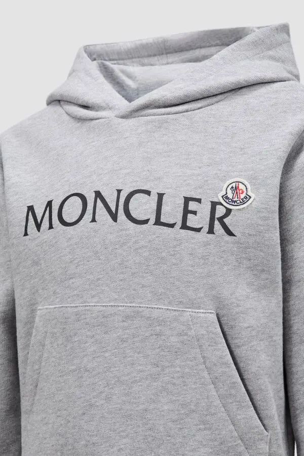 Moncler Logo Patch Hoodie - Grey