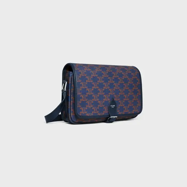 Celine Small Folco Messenger In Triomphe Canvas And Calfskin