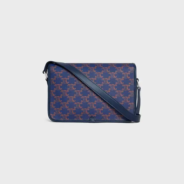 Celine Small Folco Messenger In Triomphe Canvas And Calfskin