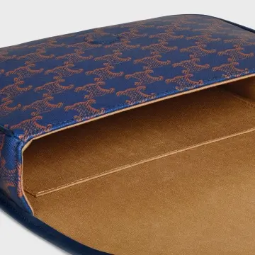 Celine Small Folco Messenger In Triomphe Canvas And Calfskin