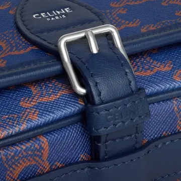 Celine Small Folco Messenger In Triomphe Canvas And Calfskin