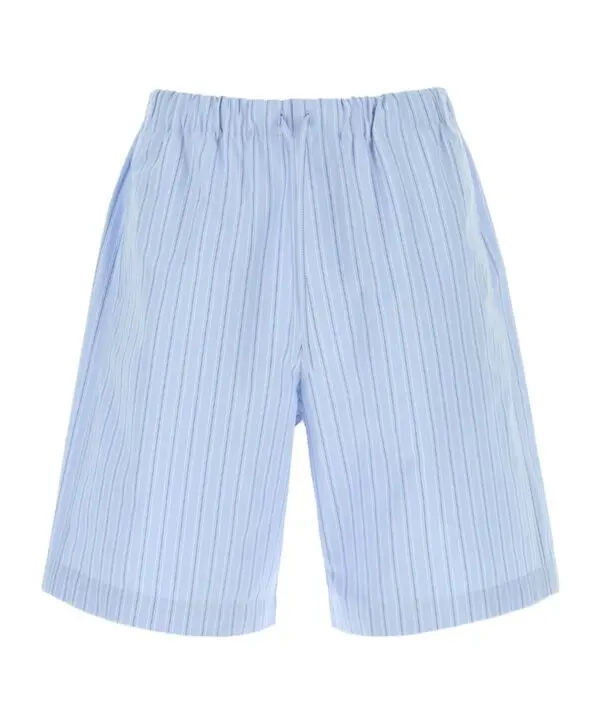 Dries Van Noten Striped Embroidery Loose Fit Elasticated Shorts