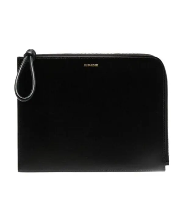 JIL SANDER Logo Print Strap Clutch Bag
