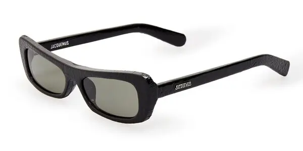 Jacquemus Capri Rectangular Crocodile-effect Sunglasses - Black