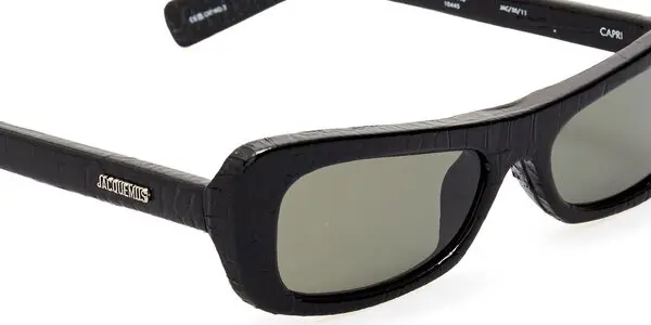 Jacquemus Capri Rectangular Crocodile-effect Sunglasses - Black