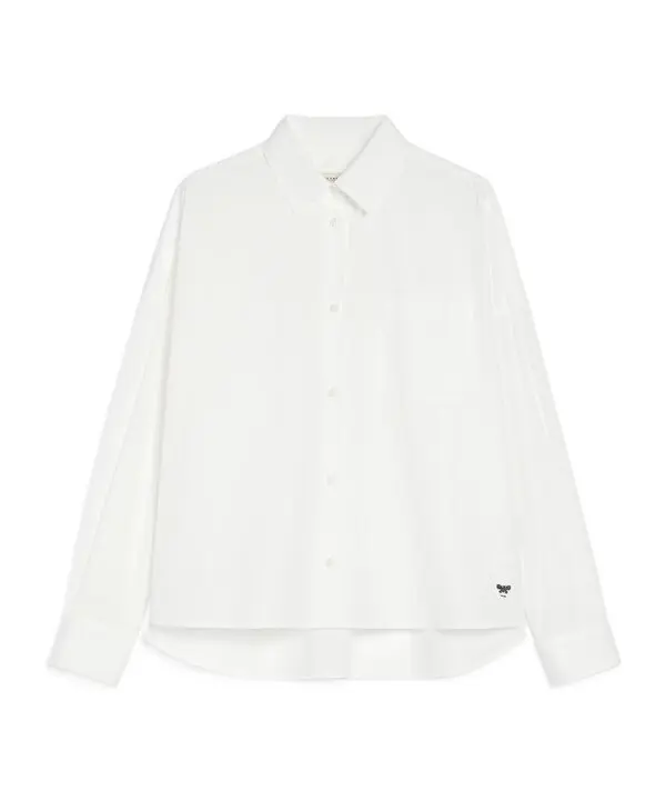 Max Mara Oversized Button-up Shirt With Chest Pockets - White