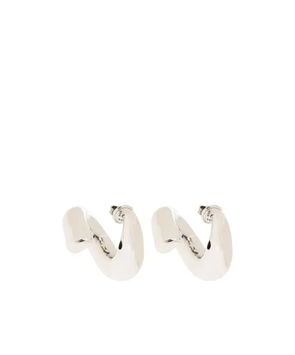 Bottega Veneta Sardine Hoop Earrings - Silver