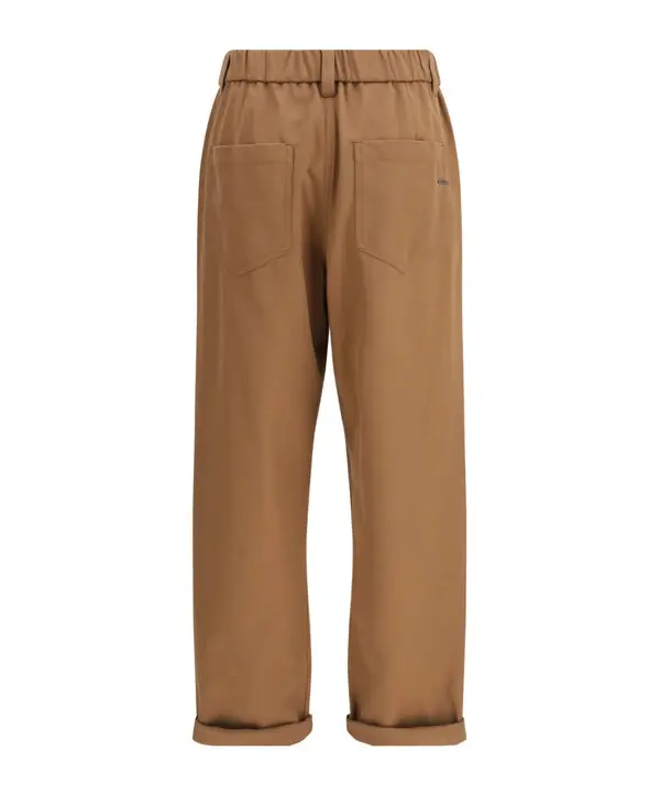 Brunello Cucinelli Elasticated High-rise Pleated Trousers - Brown