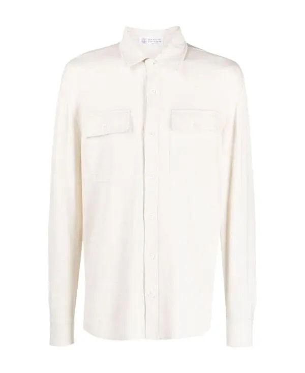 Brunello Cucinelli Long-sleeve Cotton Shirt - White