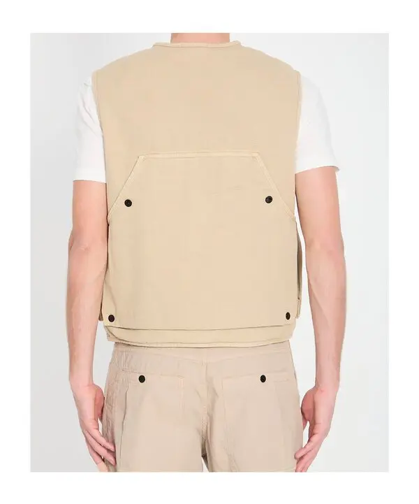 Stone Island Oversized Logo Patch Vest - Sand