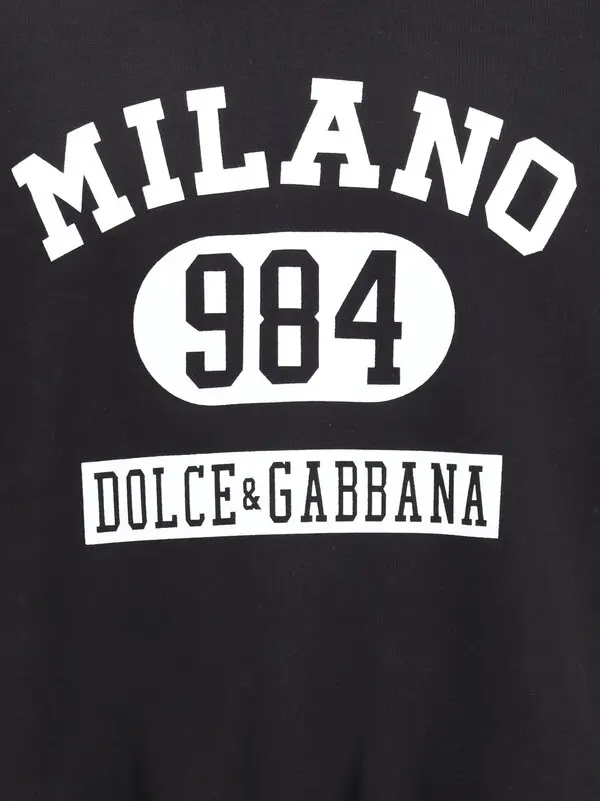 Dolce & Gabbana Printed Logo Hoodie - Black