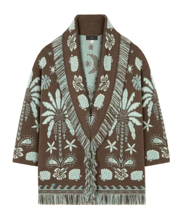 Alanui Echoes Of The Island Belted Cardigan - Sandal Wood-wave