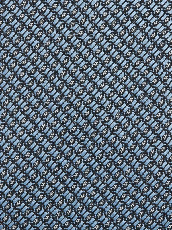Zegna Geometric Jacquard Neck Tie - Light Blue