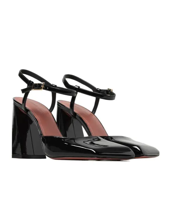 Amina Muaddi Open-heeled High Heels With Buckle Ankle Strap