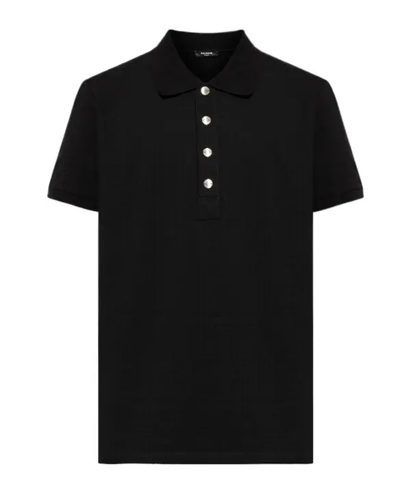Balmain Short-sleeve Polo Shirt - Black