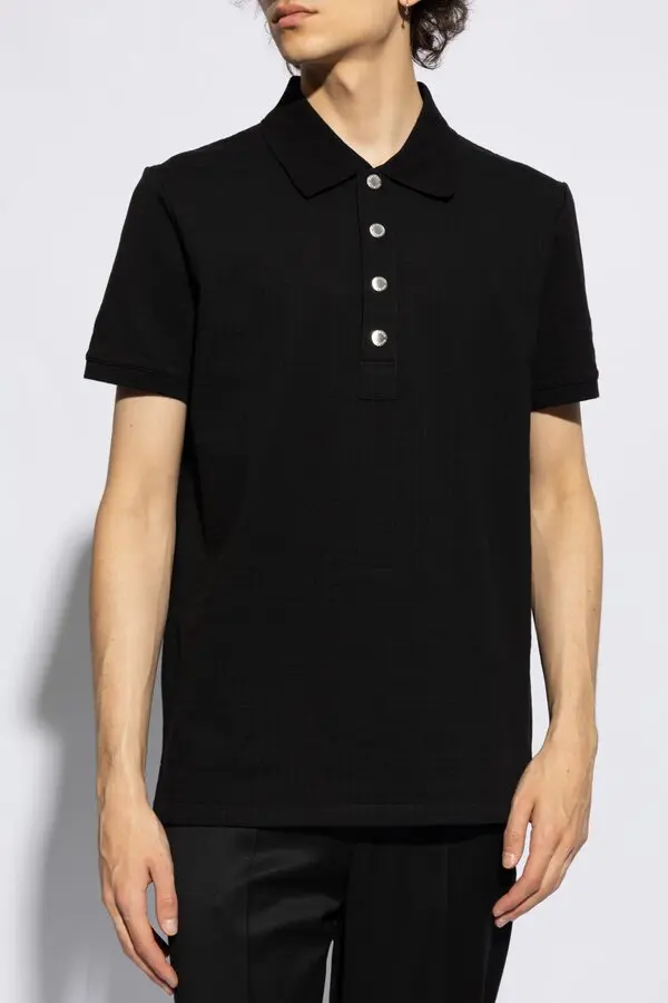Balmain Short-sleeve Polo Shirt - Black