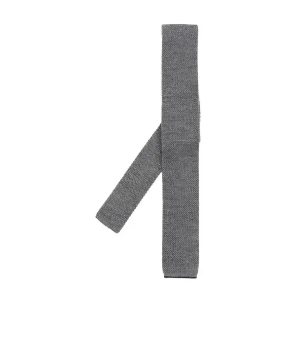 Brunello Cucinelli Textured Wool Neck Tie - Gray