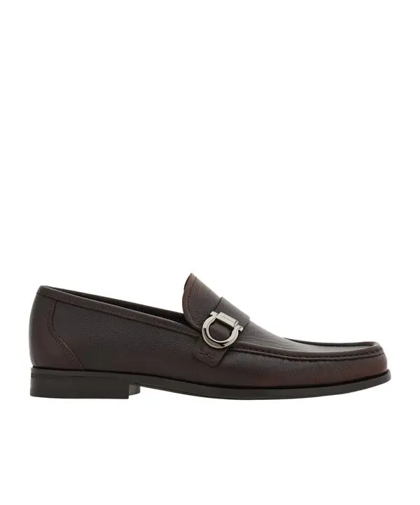 FERRAGAMO Gancini Detail Loafers - Black
