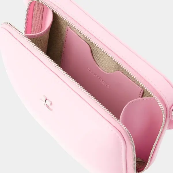 COURREGES Logo Zipper Shoulder Bag - Pink
