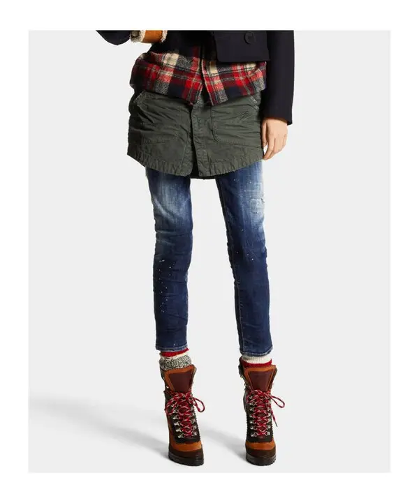 Dsquared2 Distressed Cropped Jeans - Blue