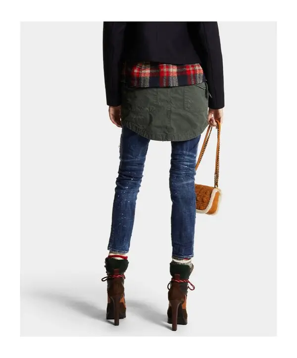 Dsquared2 Distressed Cropped Jeans - Blue