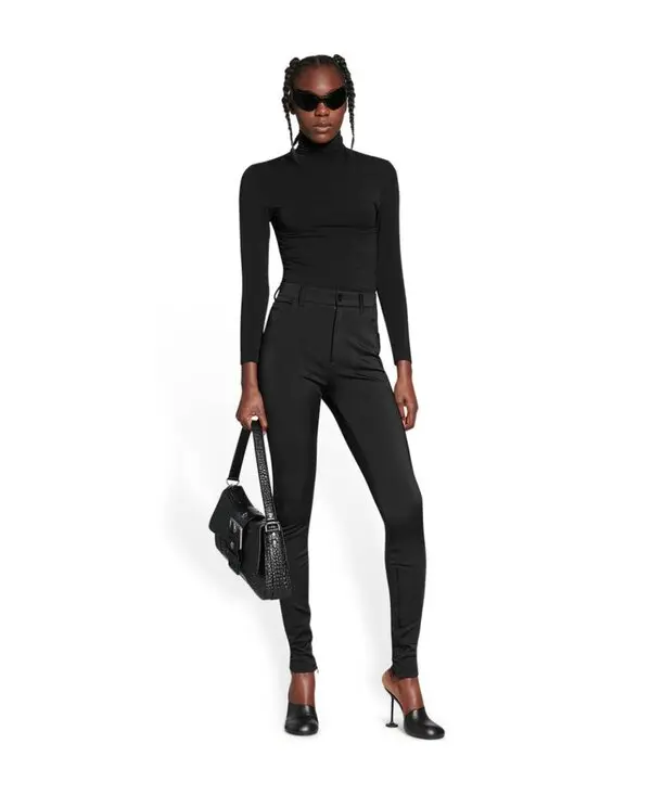 Balenciaga High-waisted Bonded Spandex Leggings With Zipper Detail