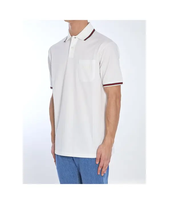 Gucci Logo Embroidered Short-sleeve Polo Shirt - Off White