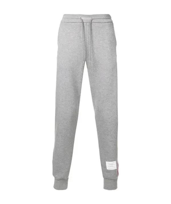 Thom Browne Rwb Stripe Track Pants - Light Gray