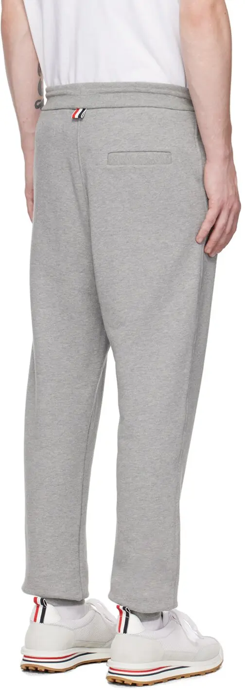 Thom Browne Rwb Stripe Track Pants - Light Gray