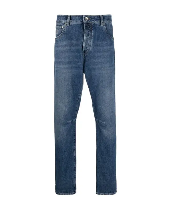 Brunello Cucinelli Slim-cut Denim Jeans With Logo Detail