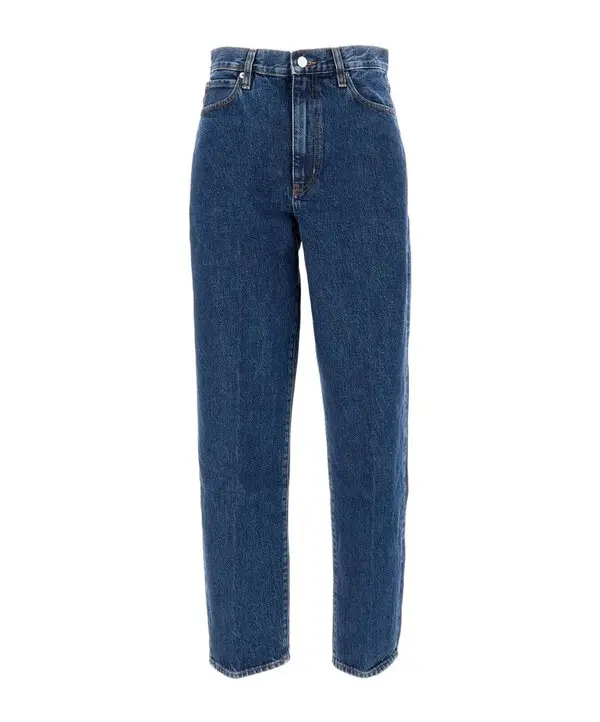 FRAME Button Detailed Straight Leg Jeans - Blue