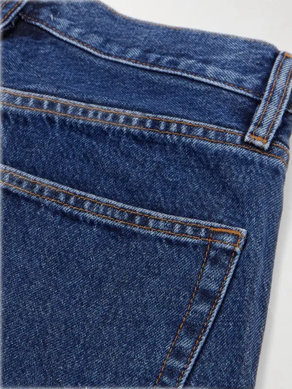 FRAME Button Detailed Straight Leg Jeans - Blue