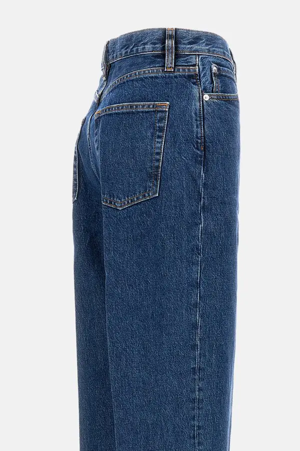 FRAME Button Detailed Straight Leg Jeans - Blue