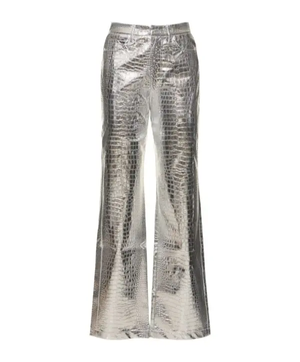 ROTATE BY BIRGER CHRISTENSEN Textured Metallic Viscose Pants