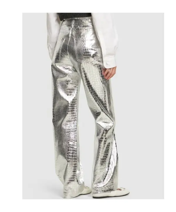 ROTATE BY BIRGER CHRISTENSEN Textured Metallic Viscose Pants