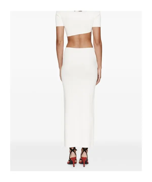 Christopher Esber Ribbed Knit Asymmetrical Midi Skirt