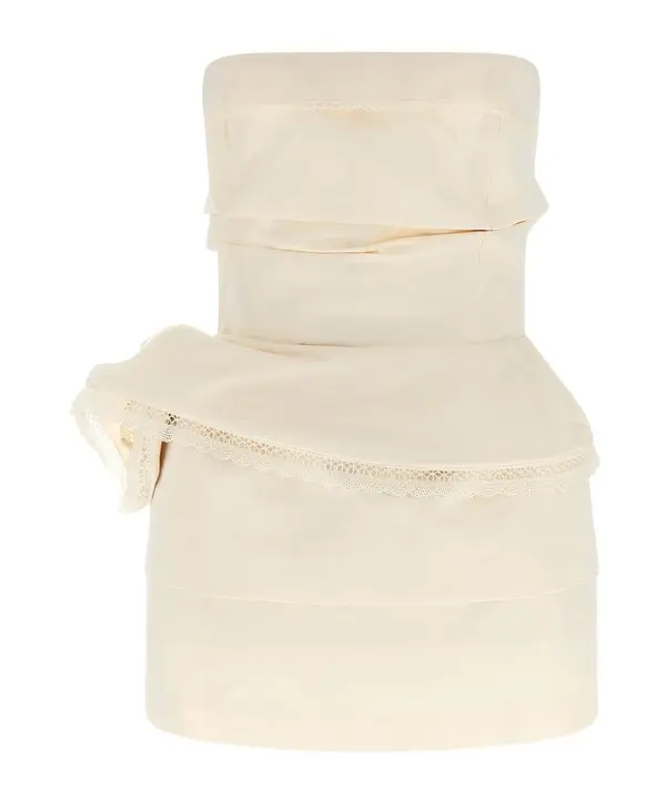 Magda Butrym Re26 Draped Off-shoulder Mini Dress - Nude