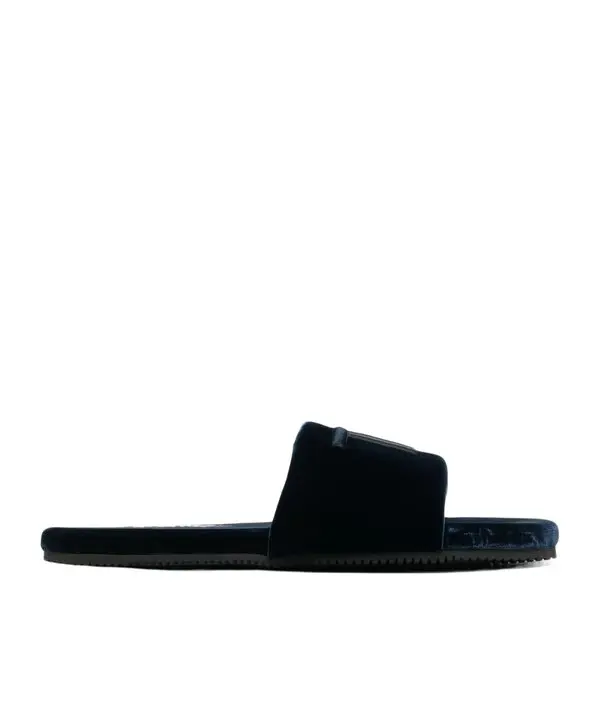 TOM FORD Embroidered Logo Detail Slides - Black