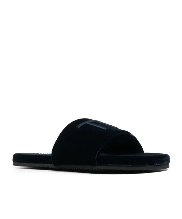 TOM FORD Embroidered Logo Detail Slides - Black