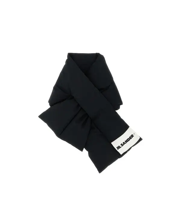 JIL SANDER Padded Logo-patch Scarf - Black