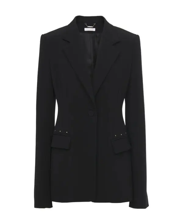 Chloé Bell-shaped Wool Blazer With Studded Pockets