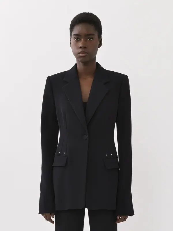 Chloé Bell-shaped Wool Blazer With Studded Pockets