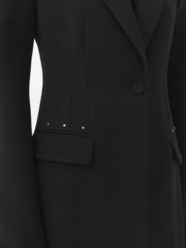 Chloé Bell-shaped Wool Blazer With Studded Pockets