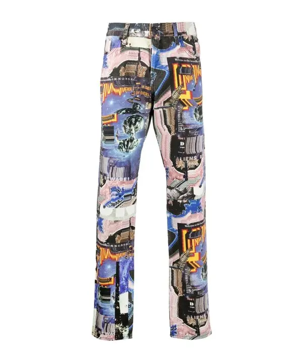 DIESEL® Allover Print Straight-leg Jeans