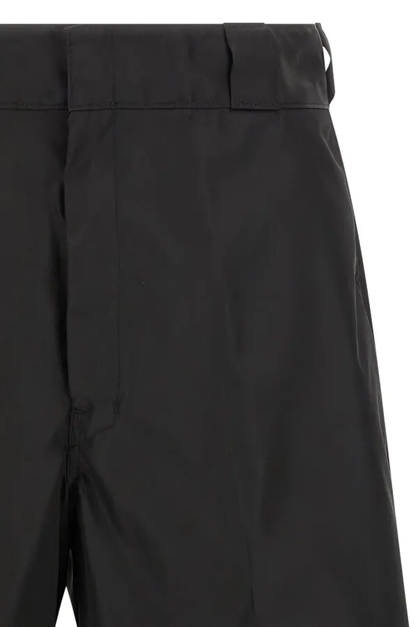 Prada Logo Plaque Bermuda Shorts - Black