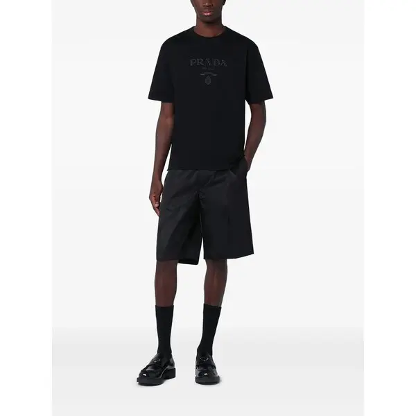 Prada Logo Plaque Bermuda Shorts
