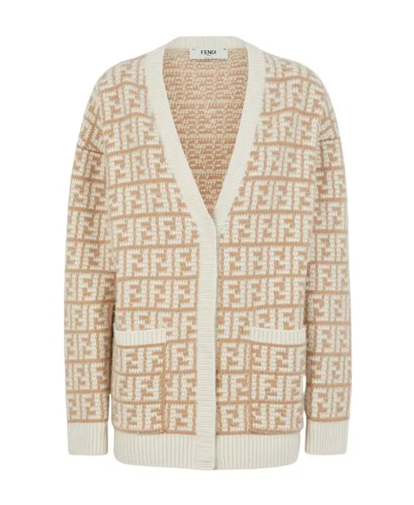 Fendi Ff Crocheted Cashmere Cardigan