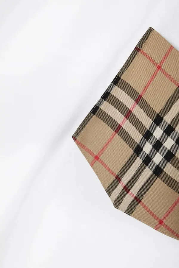 Burberry Checked Pocket Crewneck T-shirt - White