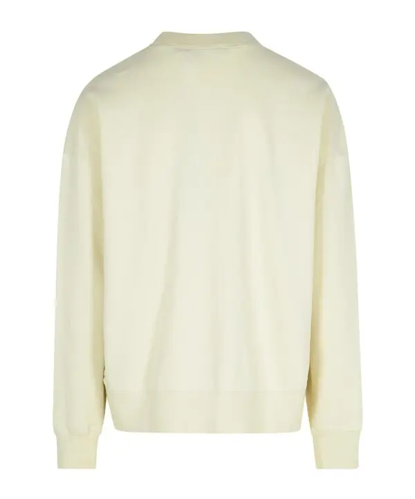 Palm Angels Logo Printed Crewneck Sweatshirt - Cream